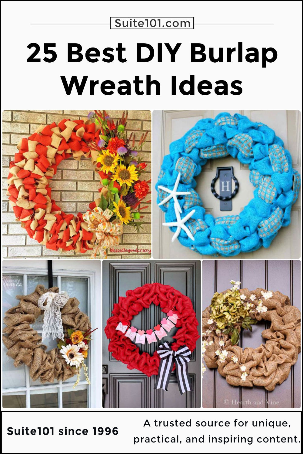 25 Easy DIY Burlap Wreath Ideas to Make Your Own