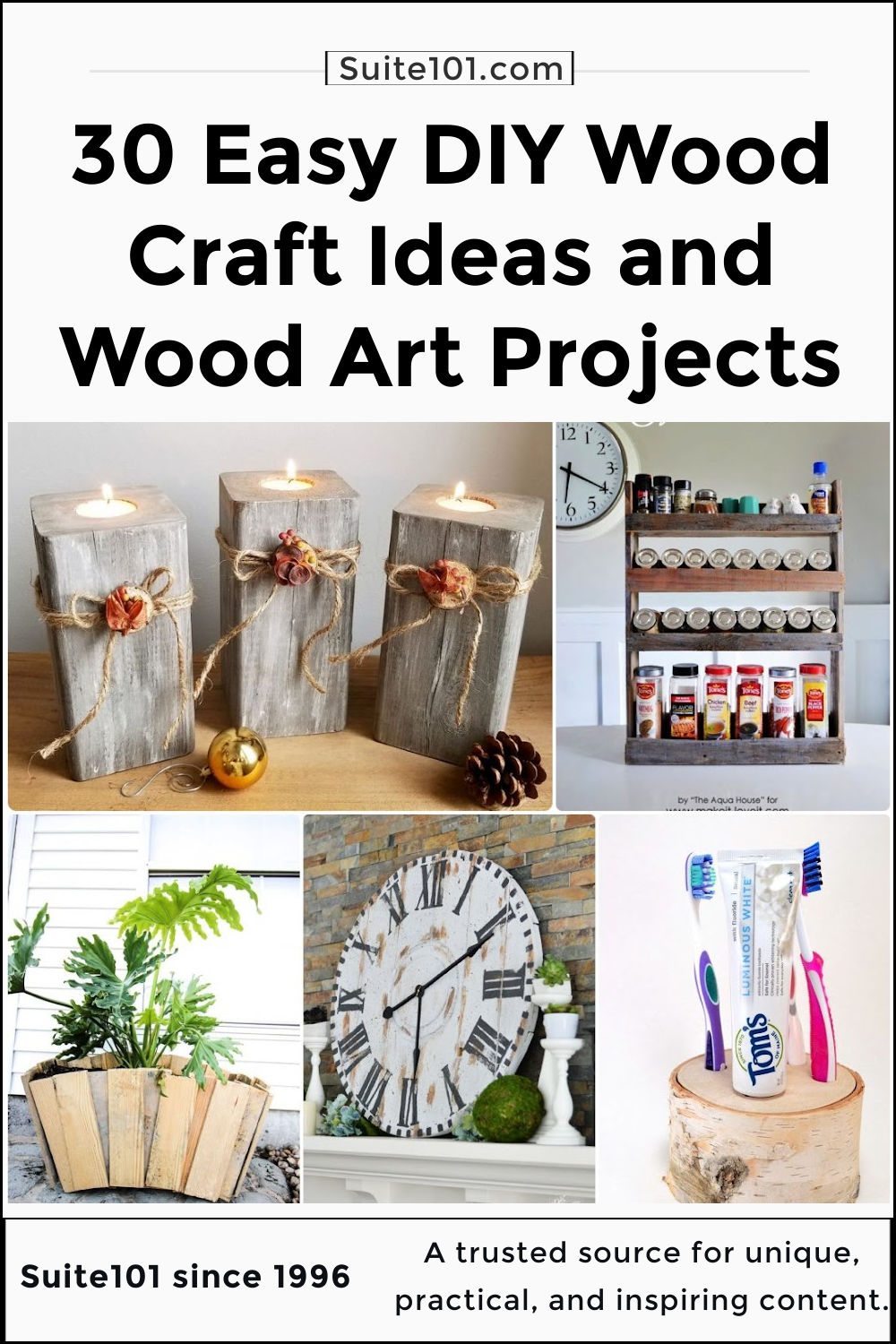 30 Easy DIY Wood Craft Ideas and Wood Art Projects