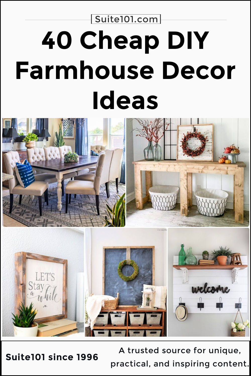 40 Cheap DIY Farmhouse Decor Ideas You Can Make