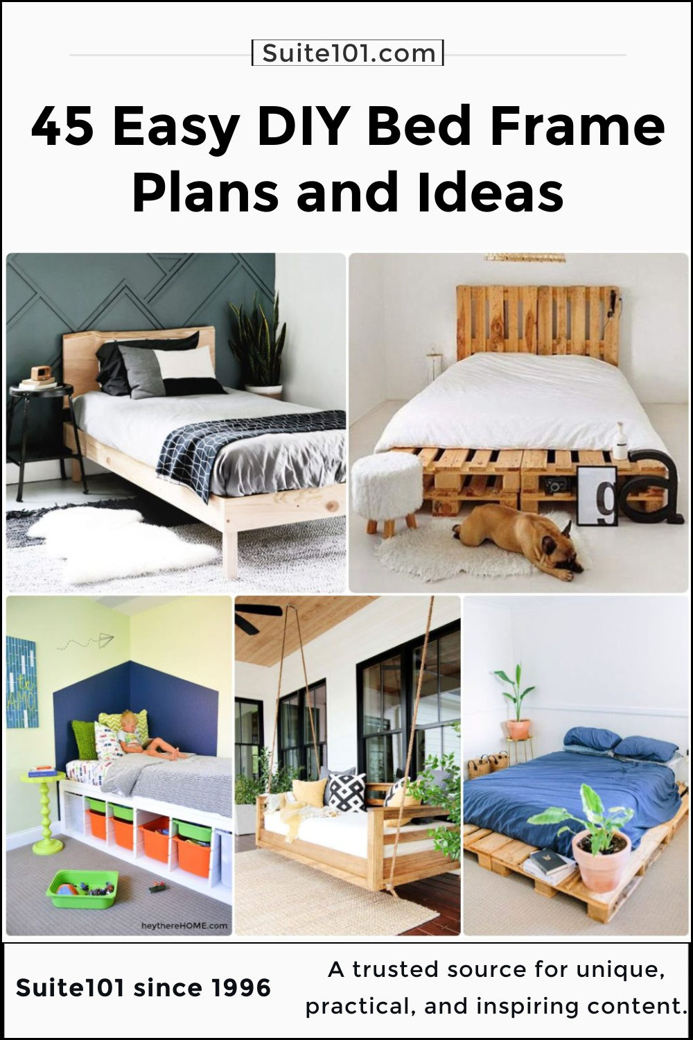 45 Easy Diy Bed Frame Plans And Ideas Suite 101