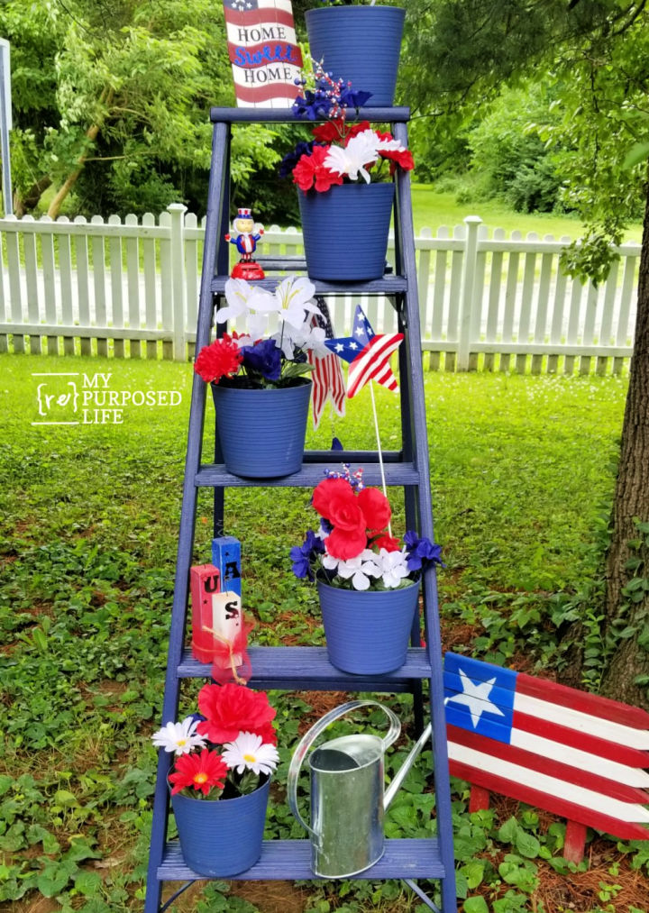 20 Beautiful DIY Ladder Plant Stand Ideas - Suite 101
