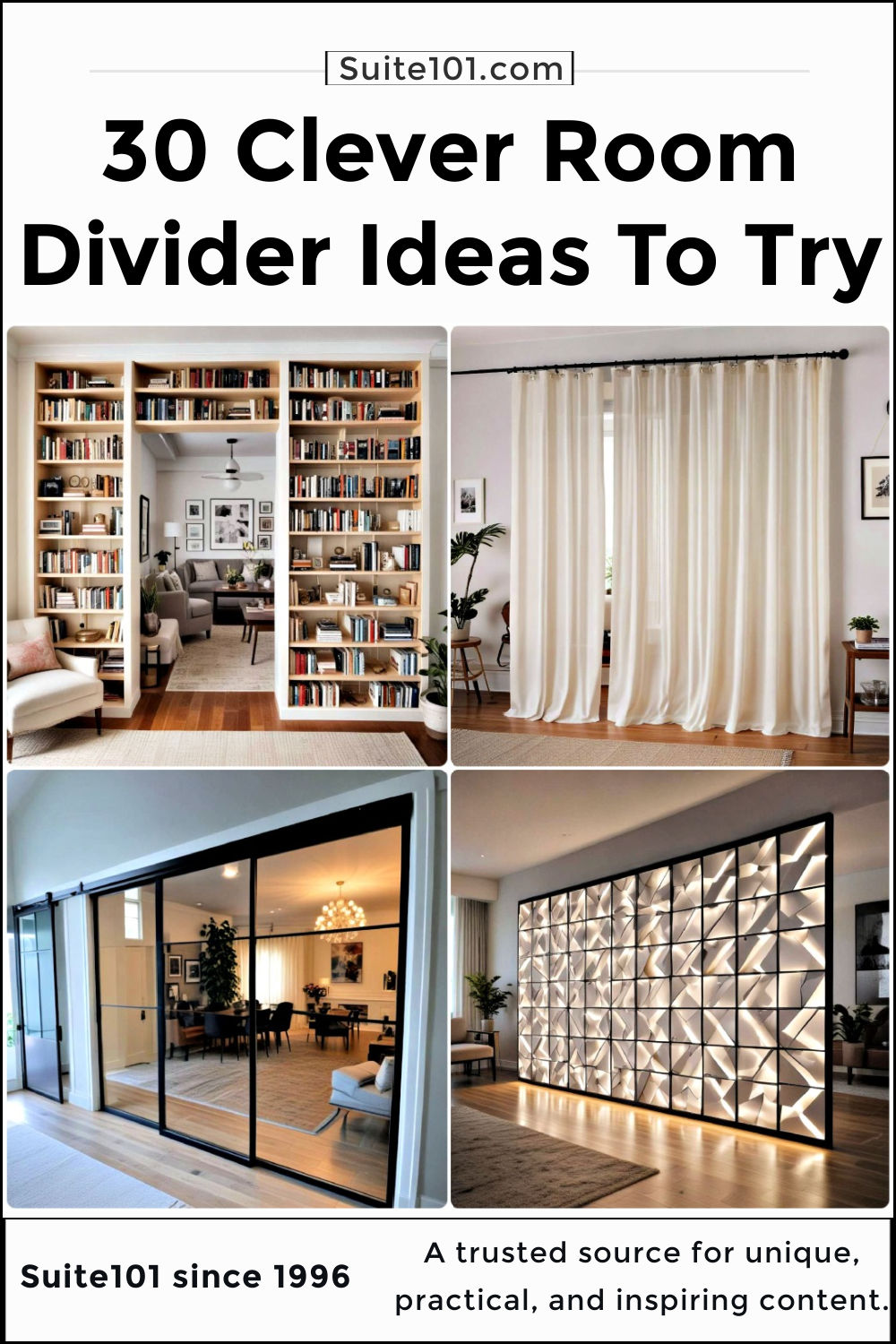 30 Unique Room Divider Ideas for Stylish Partition - Suite 101