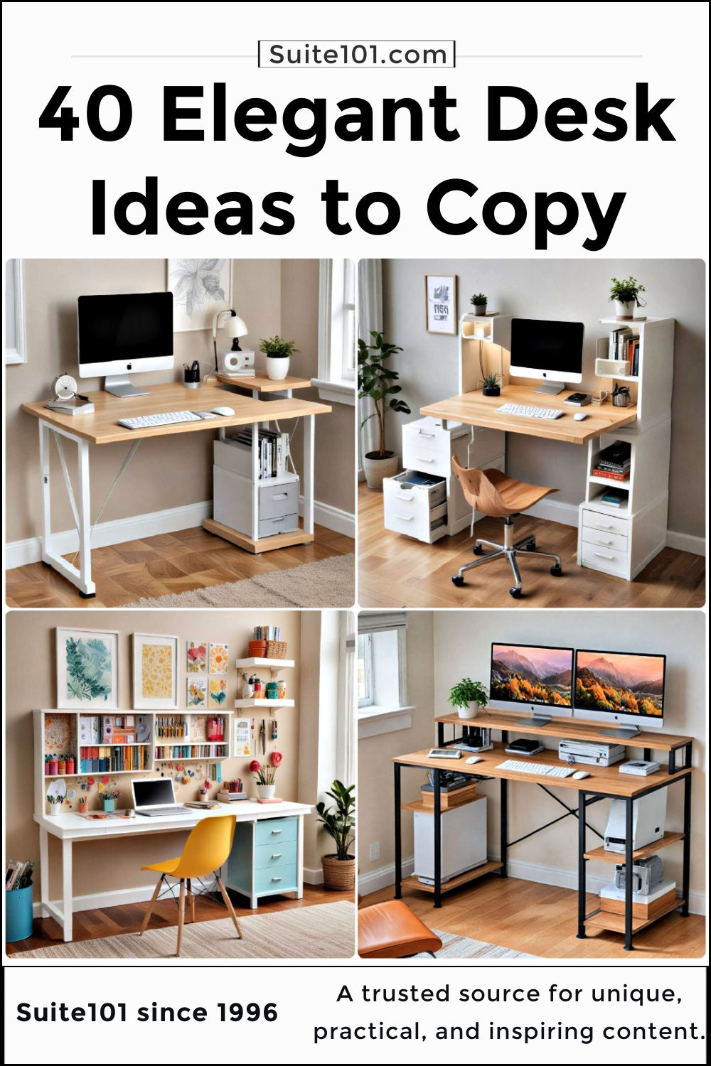 40 Home Office Desk Ideas for Small Spaces - Suite 101