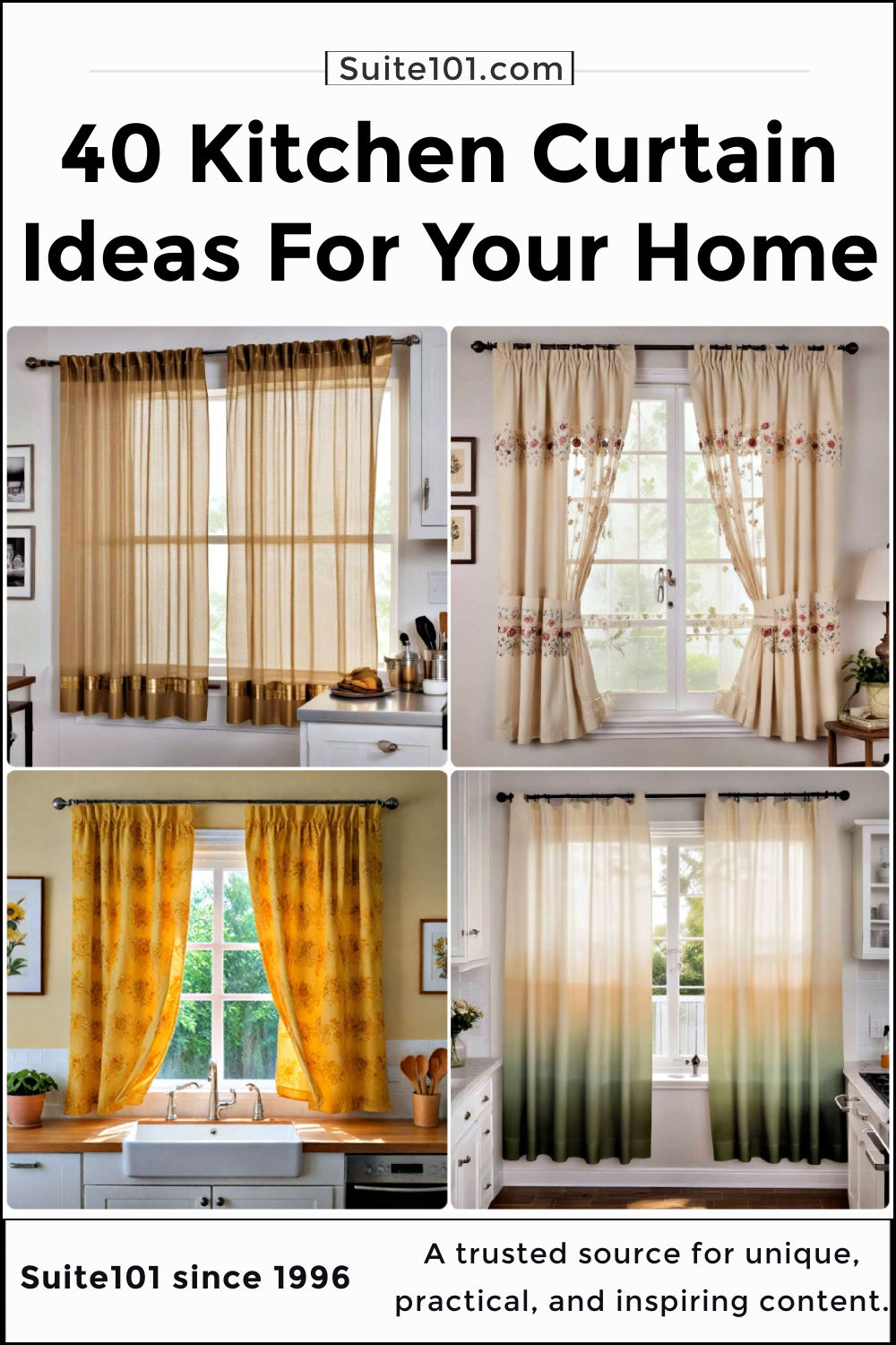 40 Kitchen Curtain Ideas to Upgrade Your Cooking Space