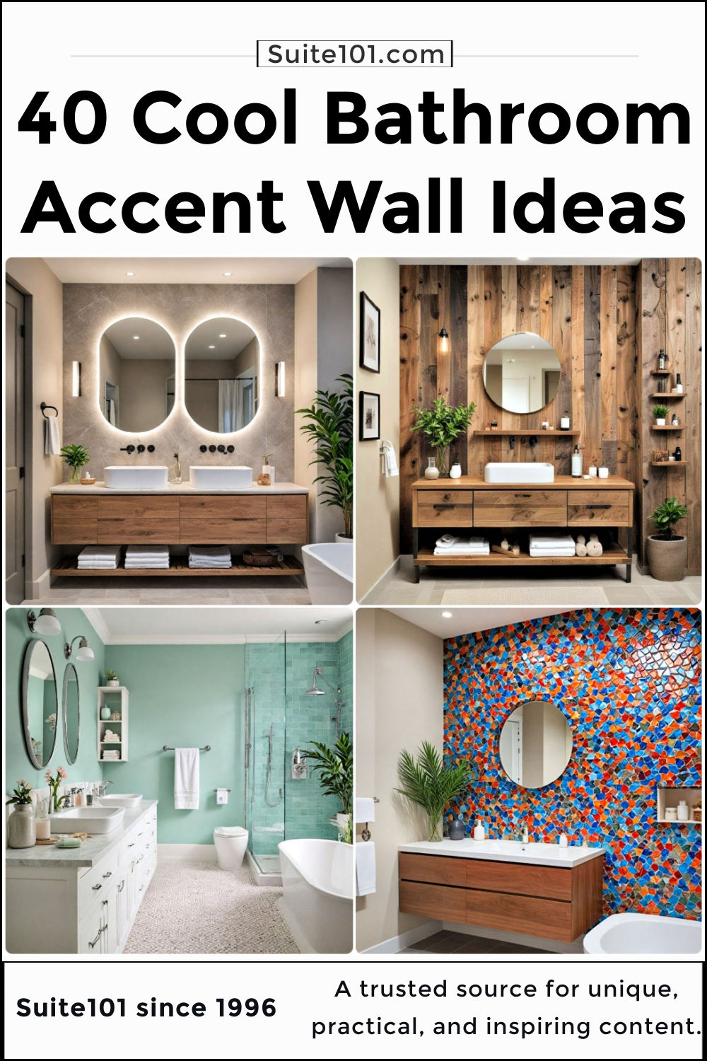 40 Bathroom Accent Wall Ideas For a High-End Look