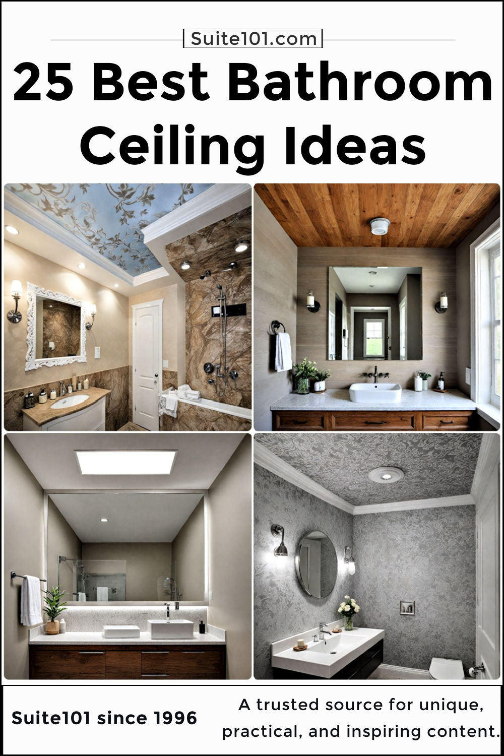 25 Bathroom Ceiling Ideas to Spice up Your Home