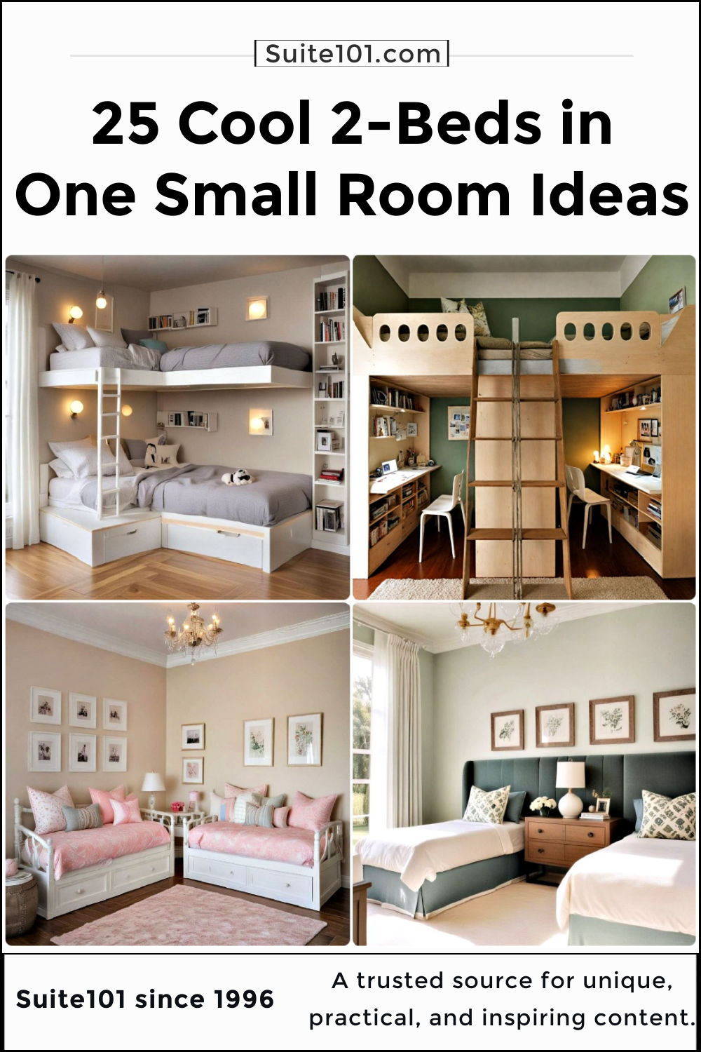25 Creative 2 Beds in One Small Room Ideas to Save Space