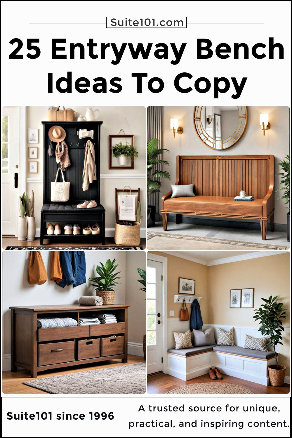 25 Entryway Bench Ideas That Combine Style and Storage