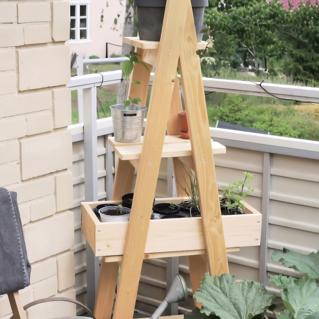 DIY Ladder Plant Stand to Level up Your Greenery