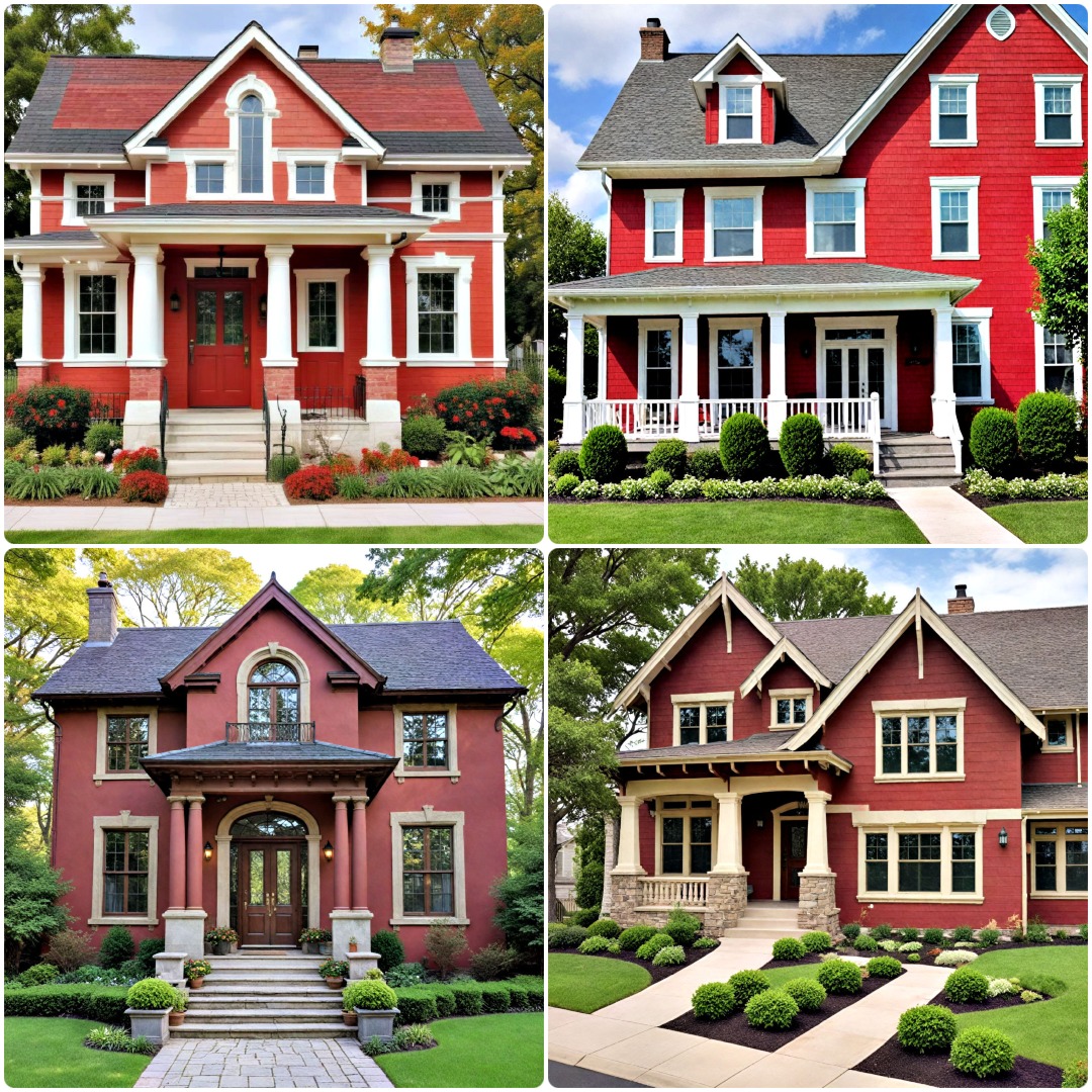 20 Exterior Red House Color Schemes to Copy