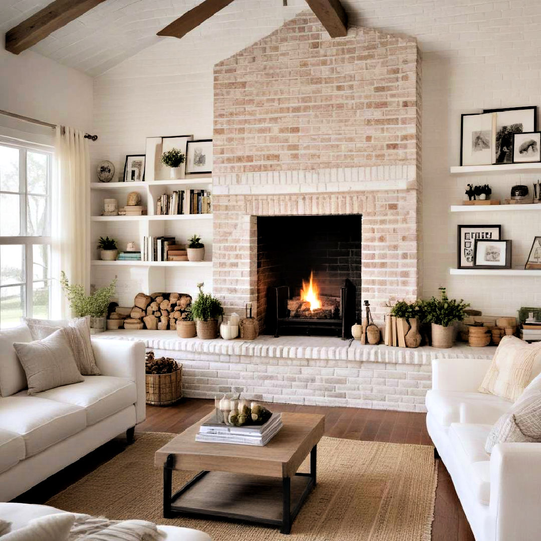 25 White Brick Fireplace Ideas To Cozy Up Your Space