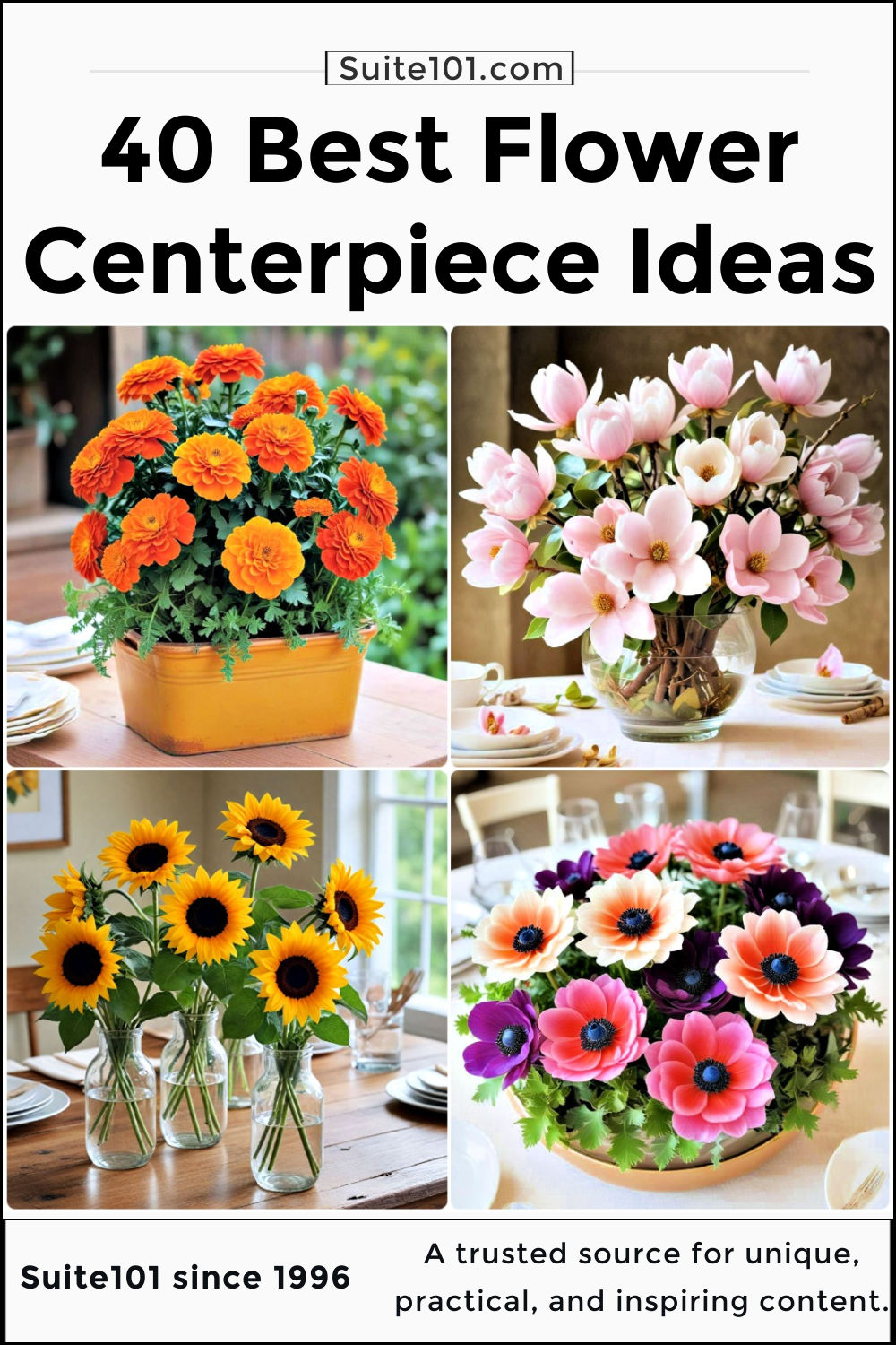 40 Flower Centerpiece Ideas for Every Occasion & Budget
