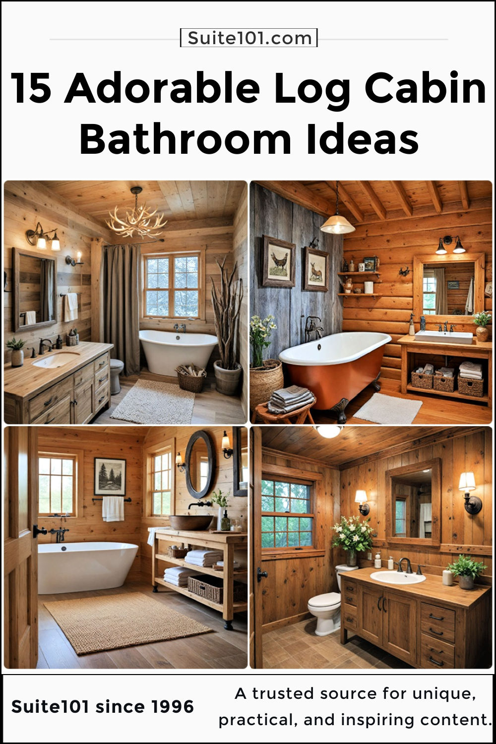 Rustic Modern Log Cabin Bathroom Ideas To Copy