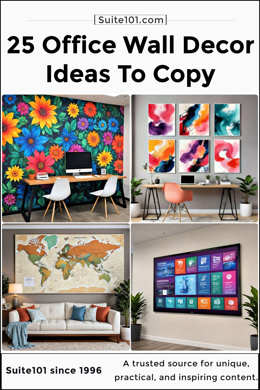 25 Office Wall Decor Ideas for A Positive Atmosphere