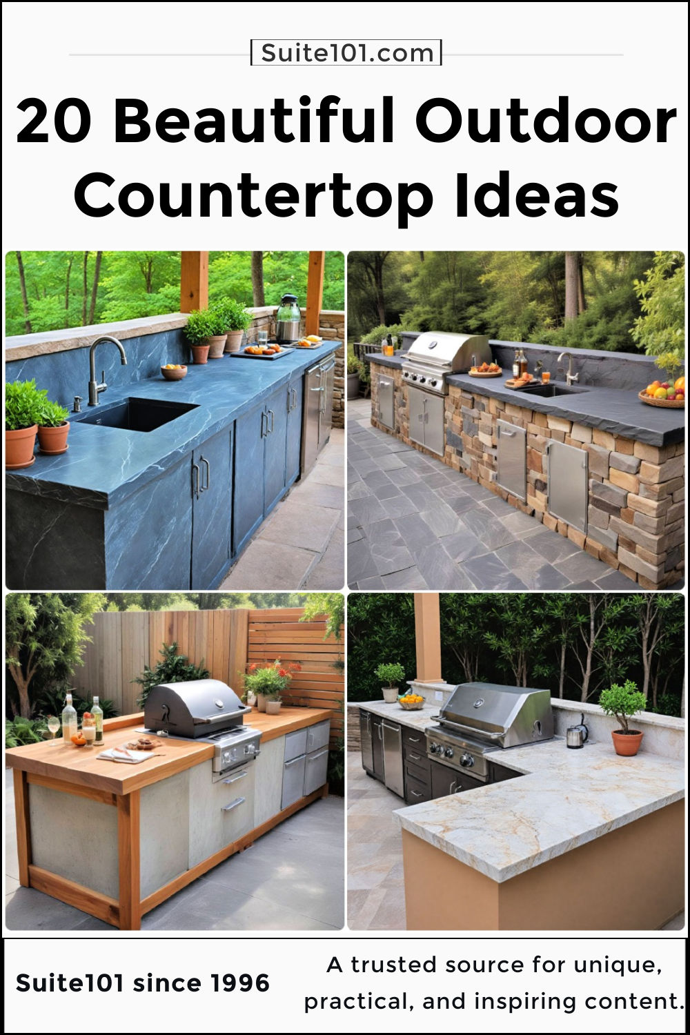20 Outdoor Countertop Ideas for Your Garden Kitchen