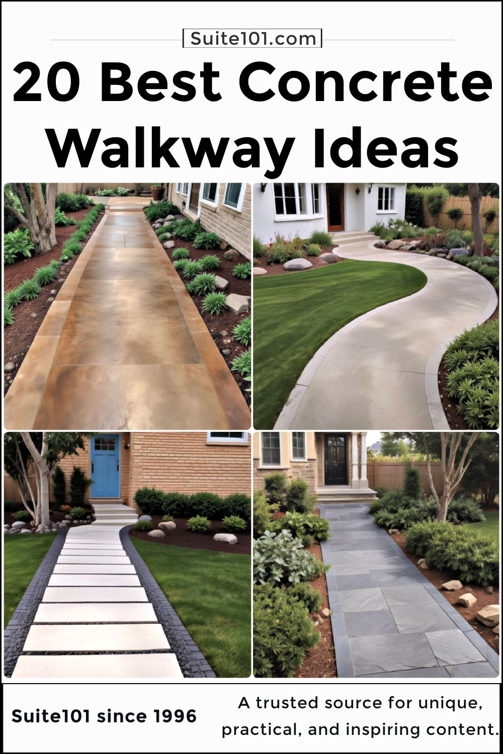 20 Concrete Walkway Ideas To Spark Inspiration