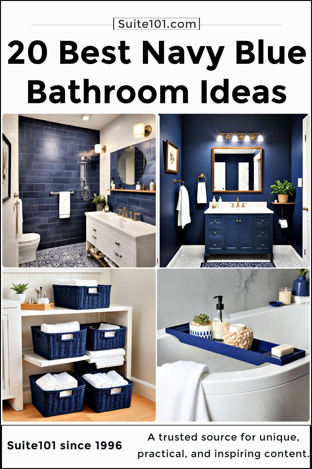 20 Navy Blue Bathroom Ideas for A Stylish Upgrade