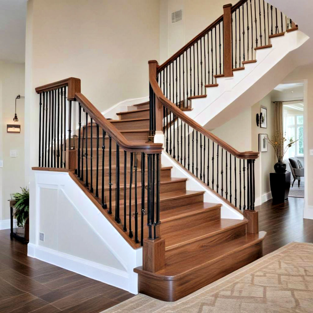 25 Wood Stair Railing Ideas (with Photos!)