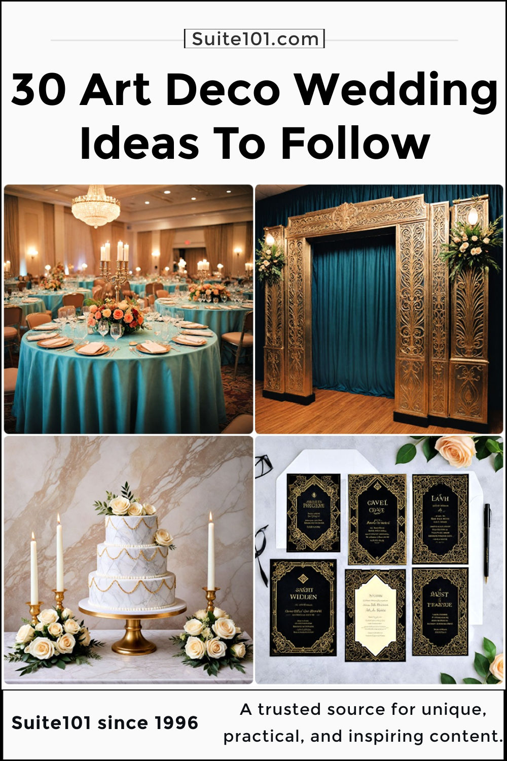 30 Art Deco Wedding Ideas for A Glamorous Celebration