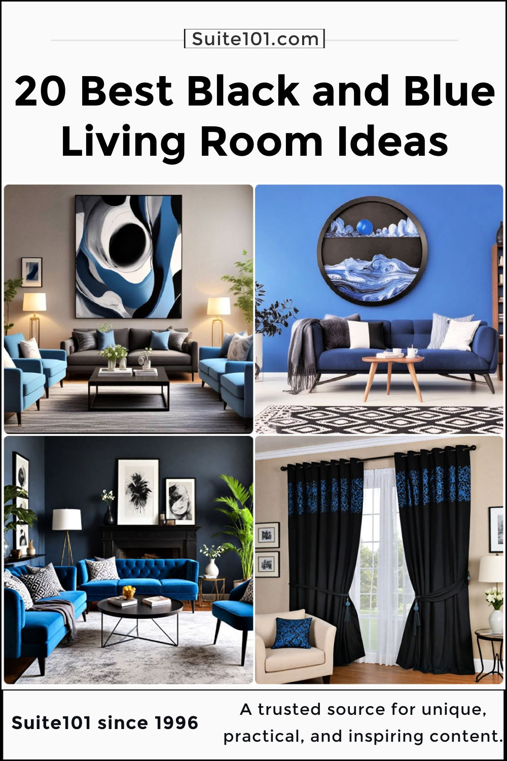 20 Black and Blue Living Room Ideas You Need To See