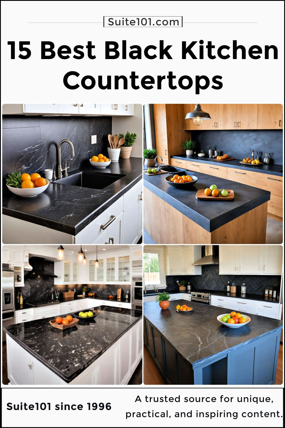 15 Black Kitchen Countertop Ideas You'll Love