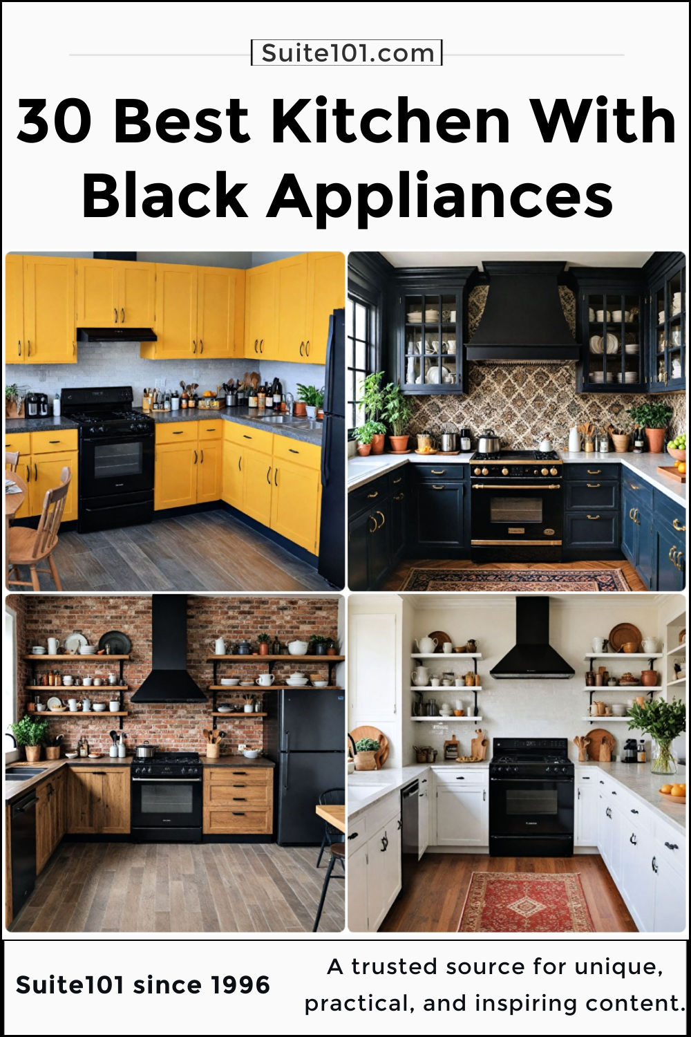 30 Kitchen With Black Appliances To Inspire