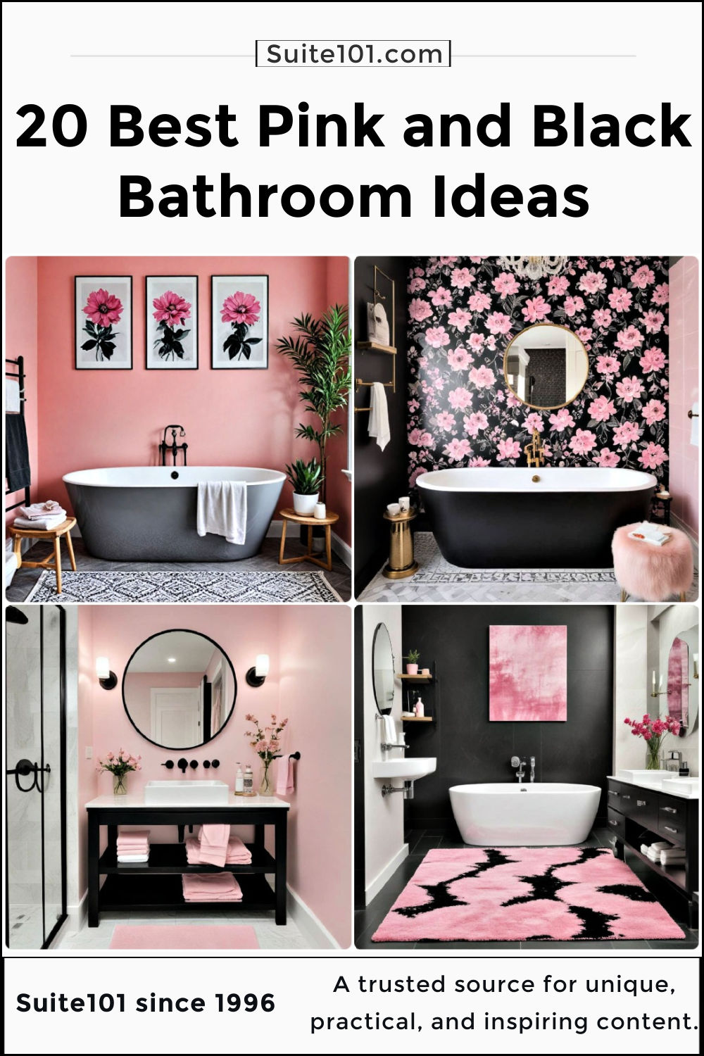 20 Pink and Black Bathroom Ideas We Love