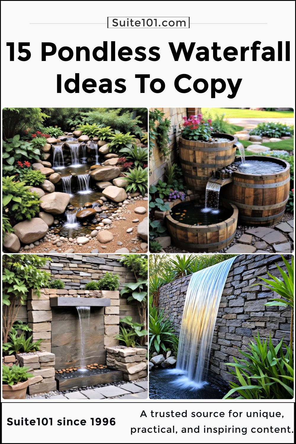 15 Pondless Waterfall Ideas for A Tranquil Backyard Oasis