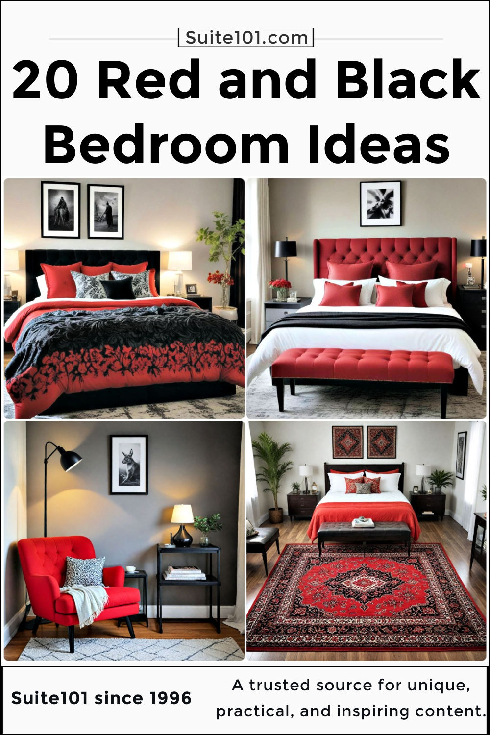 20 Red and Black Bedroom Ideas for A Romantic Retreat