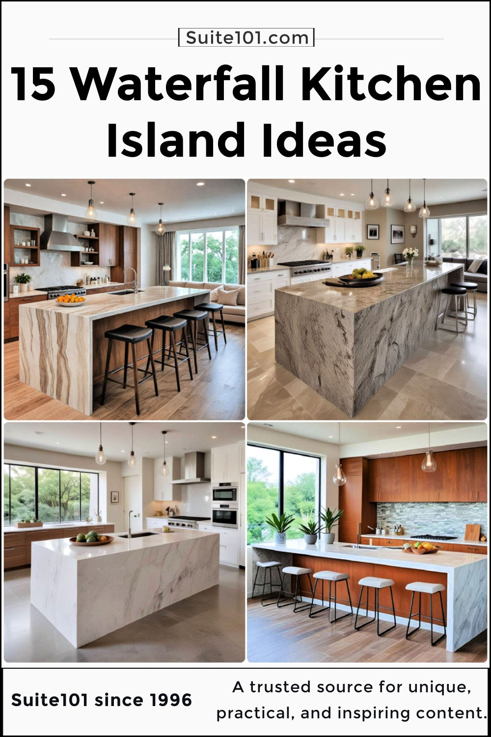 15 Waterfall Kitchen Island Ideas for A Luxurious Look
