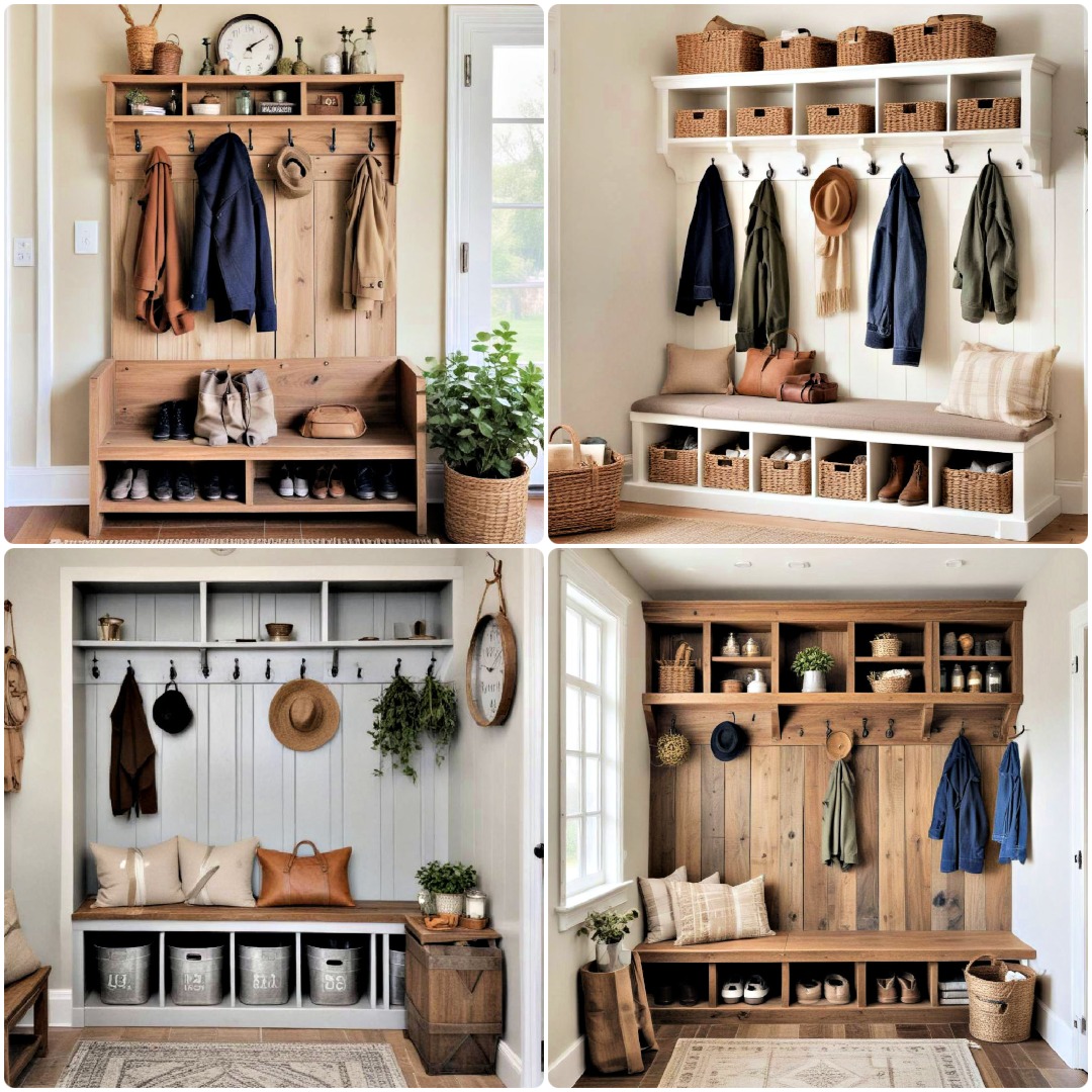 15 Farmhouse Mudroom Ideas To Organize Your Entryway