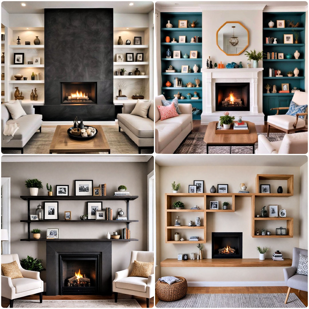 15 Floating Shelves Around Fireplace Ideas For Any Style