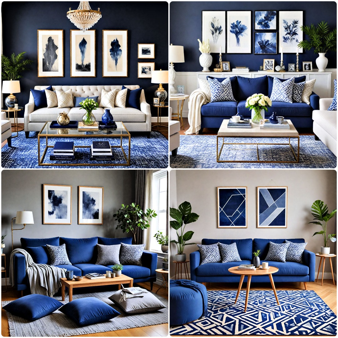 Navy And Grey Living Room