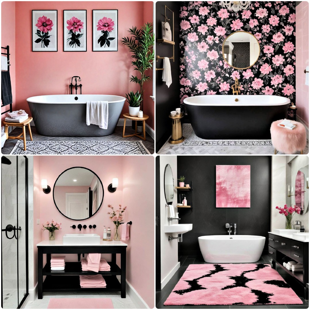 20 Pink and Black Bathroom Ideas We Love