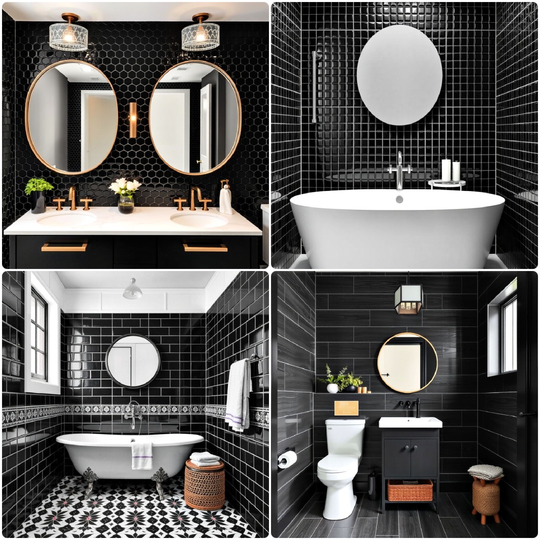30 Black Tile Bathroom Ideas To Create A Statement