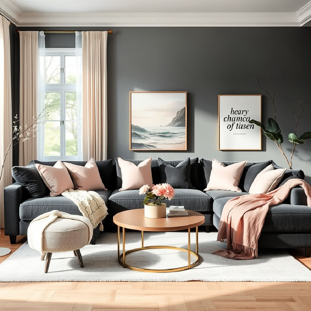 40 Dark Grey Couch Living Room Ideas for Modern Interiors
