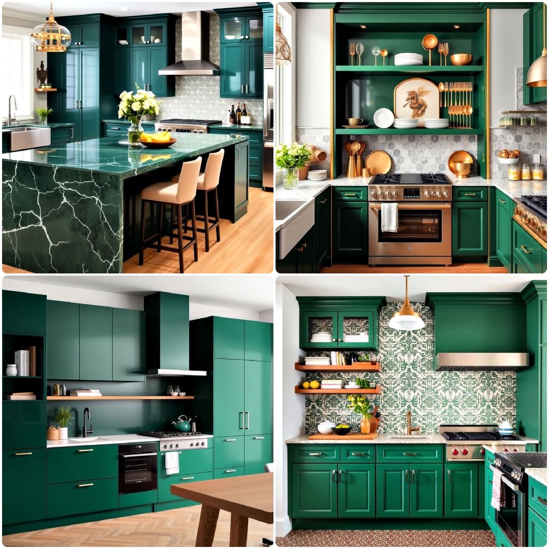 30 Emerald Green Kitchen Ideas for A Luxe and Cozy Vibe