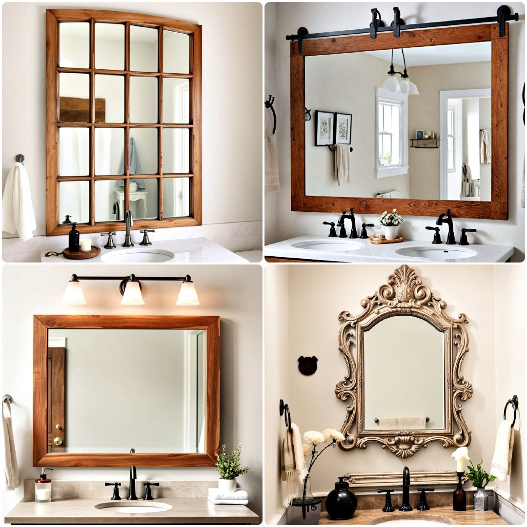 15 Farmhouse Bathroom Mirror Ideas for A Rustic Retreat