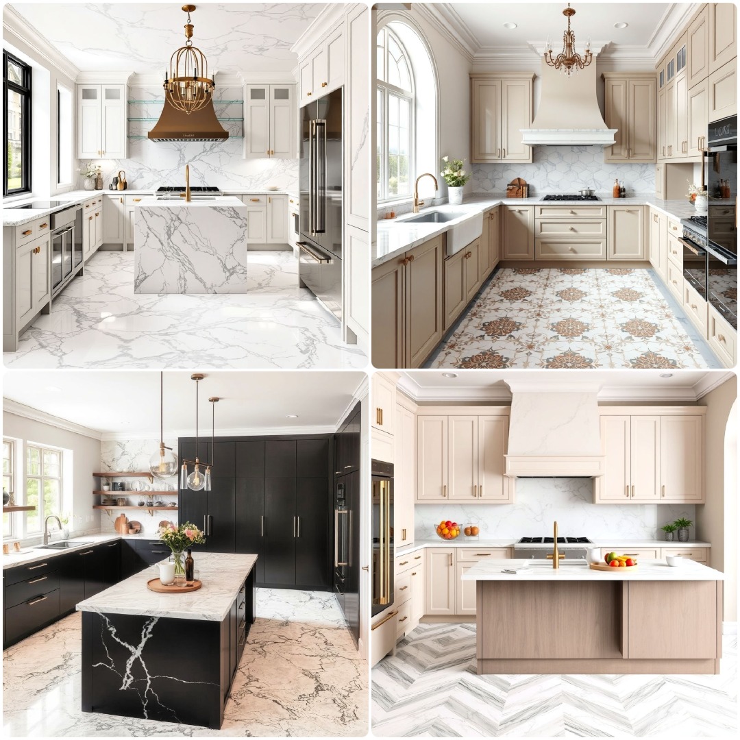 20 Marble Kitchen Floor Ideas That Feel Timeless