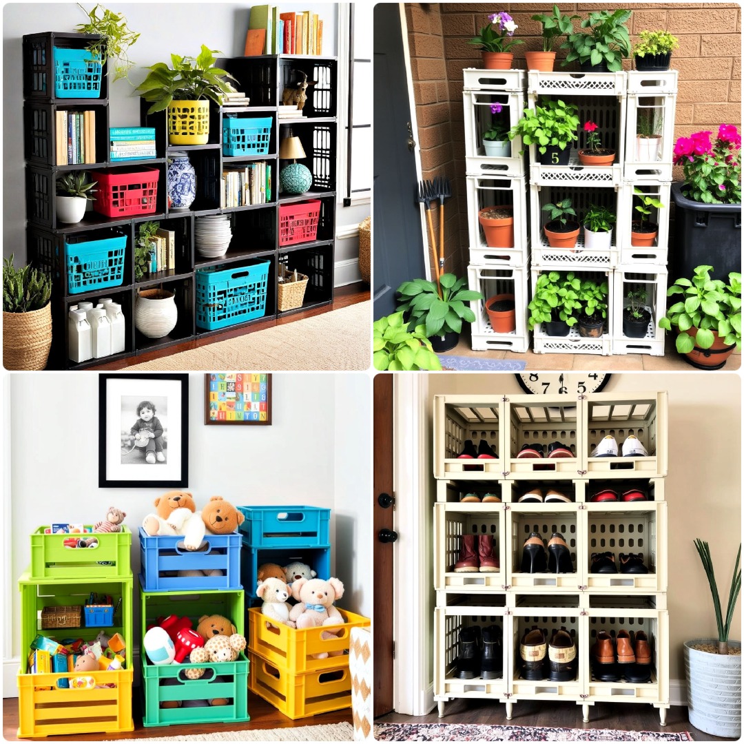 15 DIY Milk Crate Storage Ideas Anybody Can Do