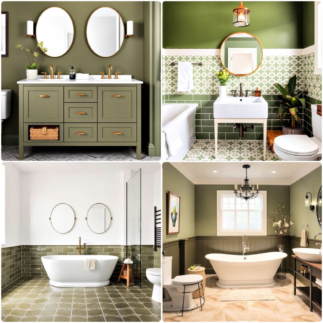 15 Olive Green Bathroom Ideas To Refresh Your Space
