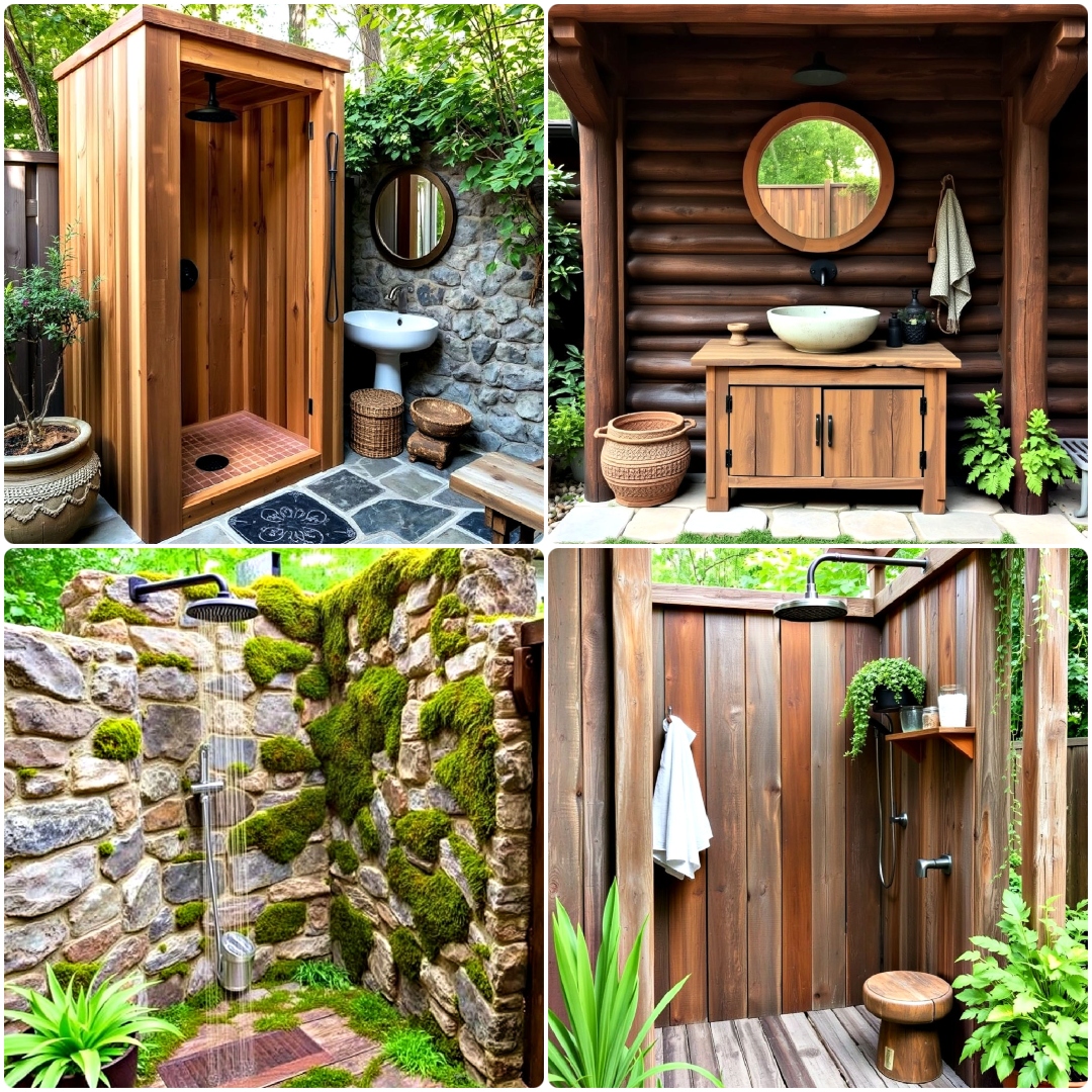 15 Rustic Outdoor Shower Ideas for A Country Feel