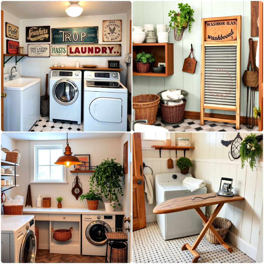 15 Vintage Laundry Room Ideas for A Retro Vibe