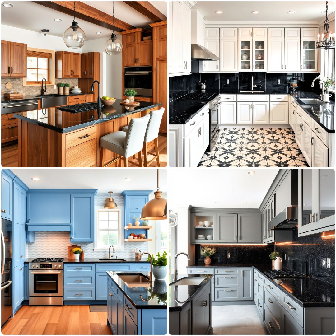 25 Kitchens with Black Granite Countertops To Copy