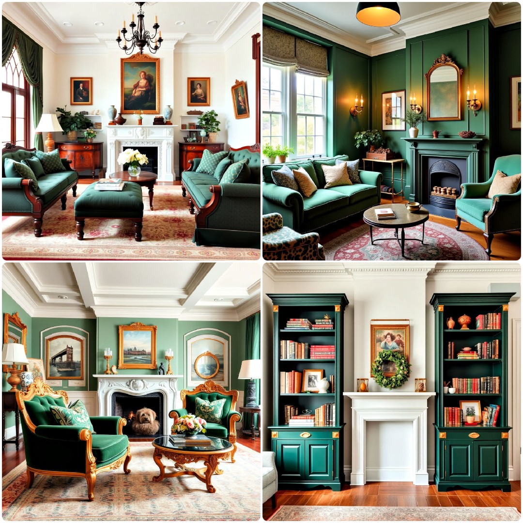 20 Victorian Dark Green Living Room Ideas To Consider