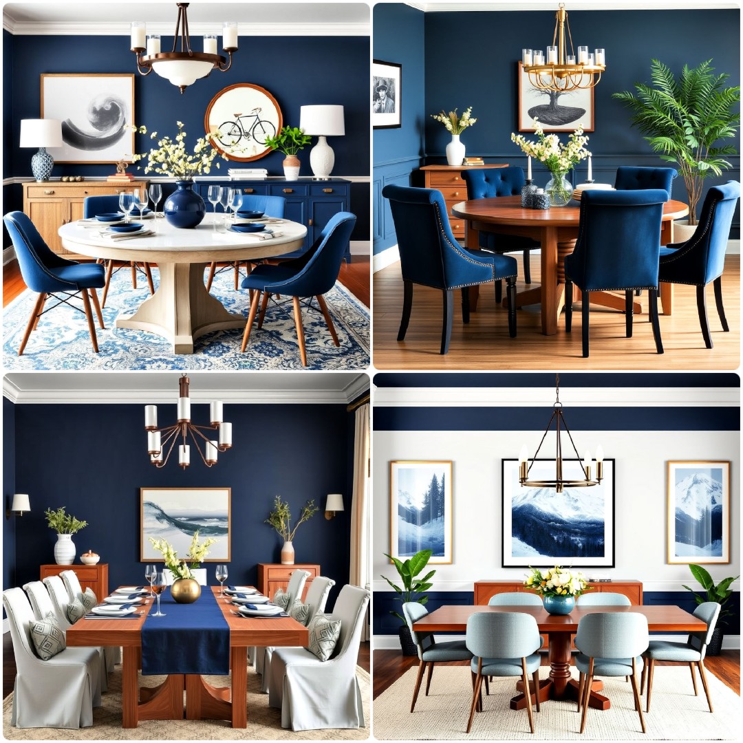 20 Navy Blue Dining Room Ideas with Bold Charm